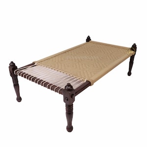 Authentic Indian Jute Charpai Khatiya:handmade Daybed,garden Bench-an ...
