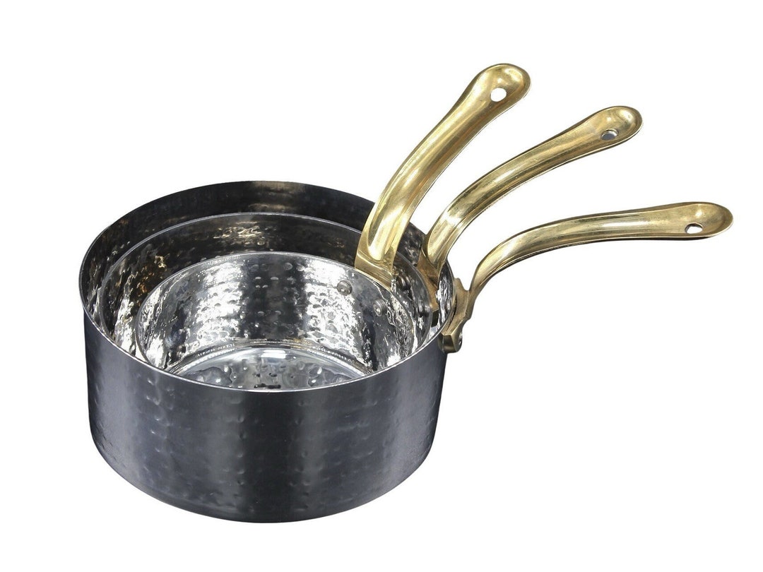 Stainless Steel Saucepan Set, Triple-layered Kitchen Pans, Set of 3 - Etsy