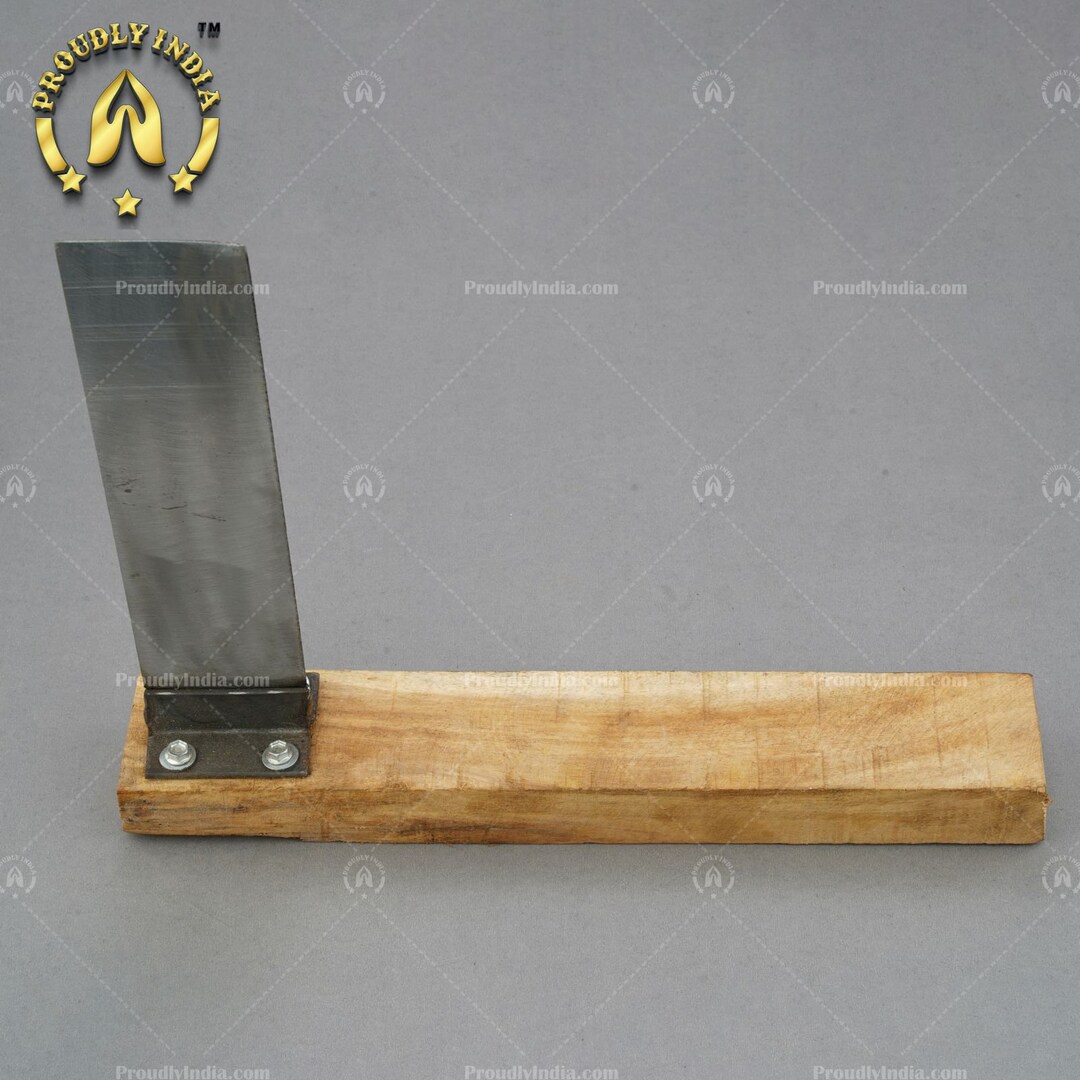 Aruvamanai, Boti Cutting Tool, Iron Vegetable Cutter With Wood Base ...