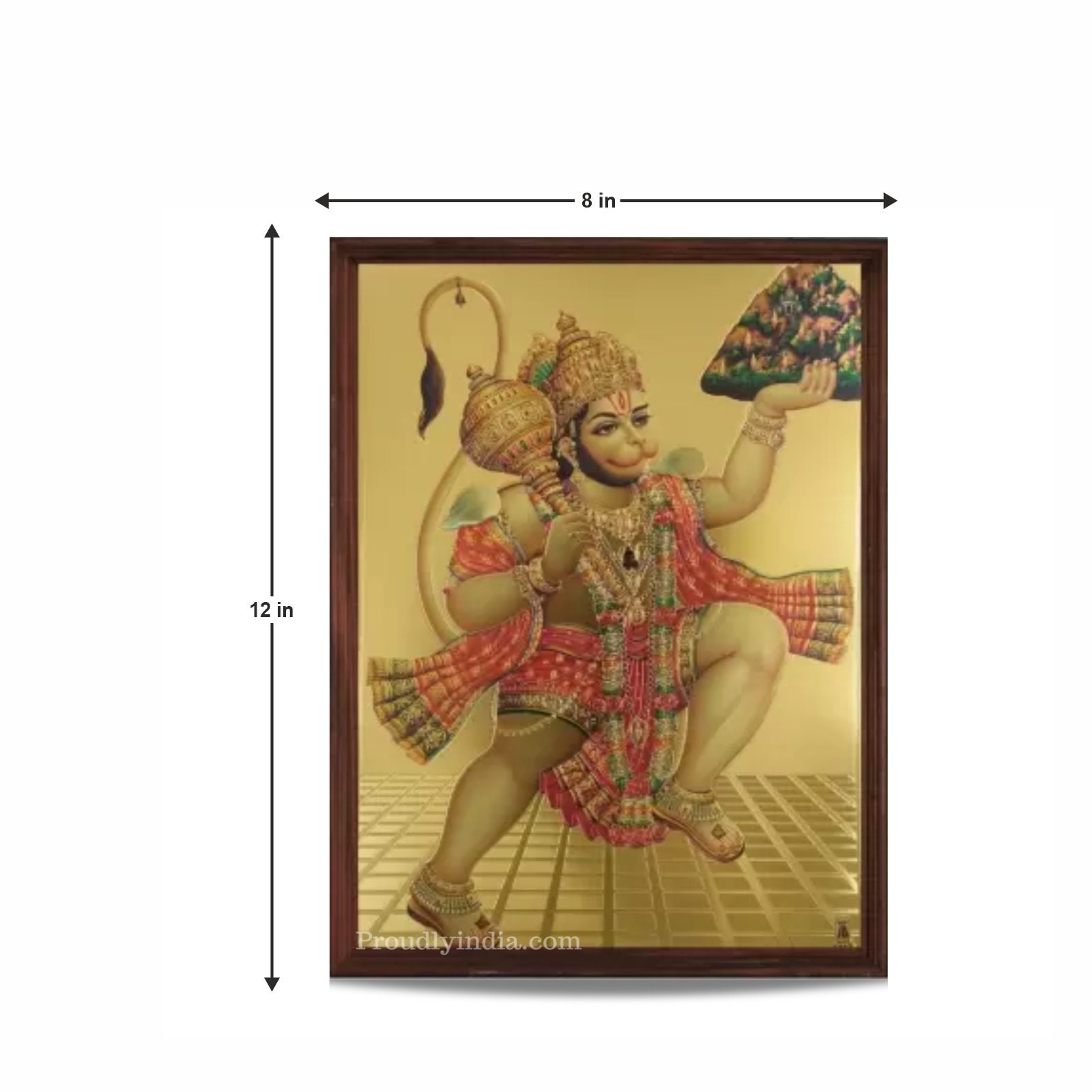 Divine Hanuman Frame: Hindu Idols, Photo for Pooja Room, Religious Wall ...