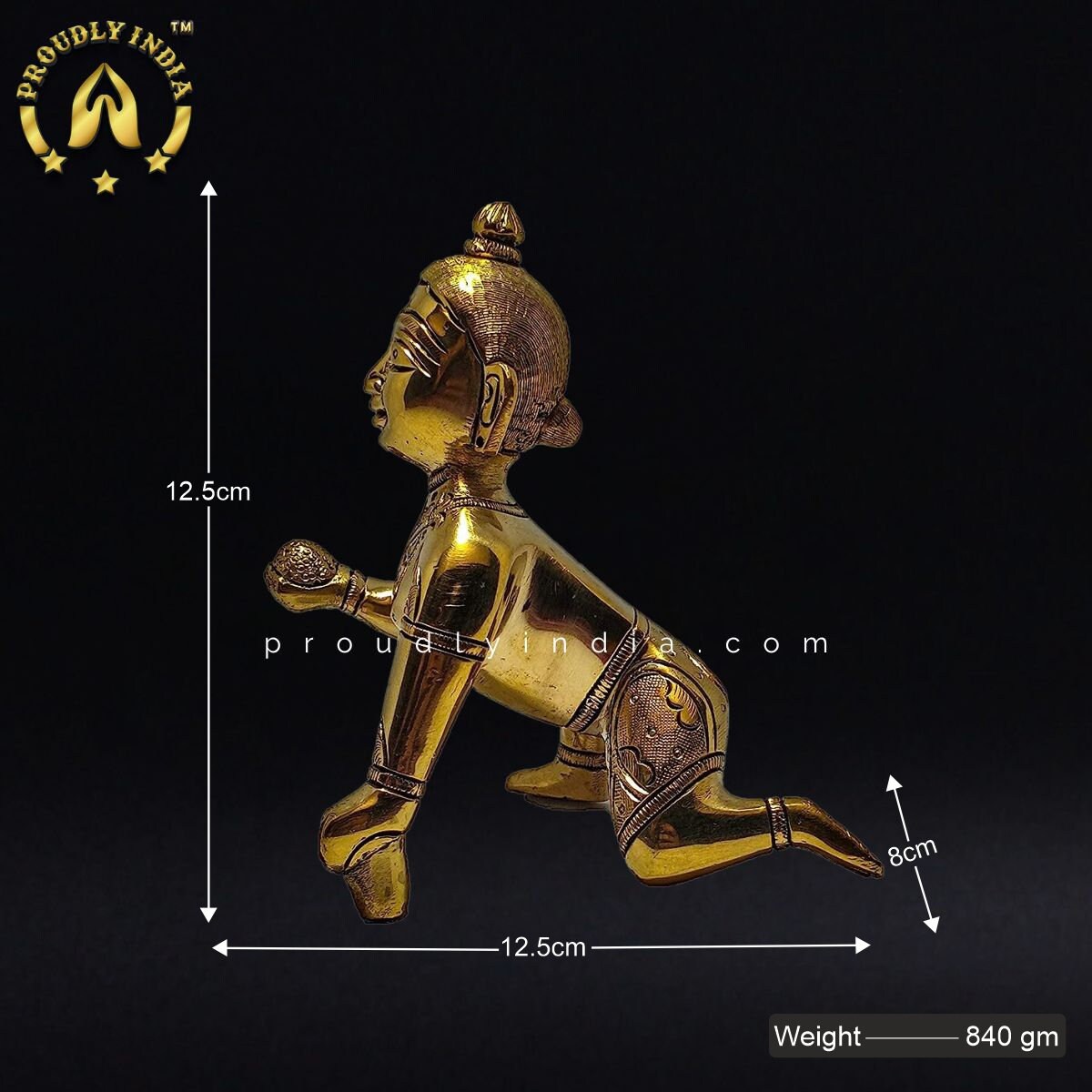 Buy Divine Brass Laddu Gopal Idol, Hindu God Krishna Murti, Ladoo Gopal ...