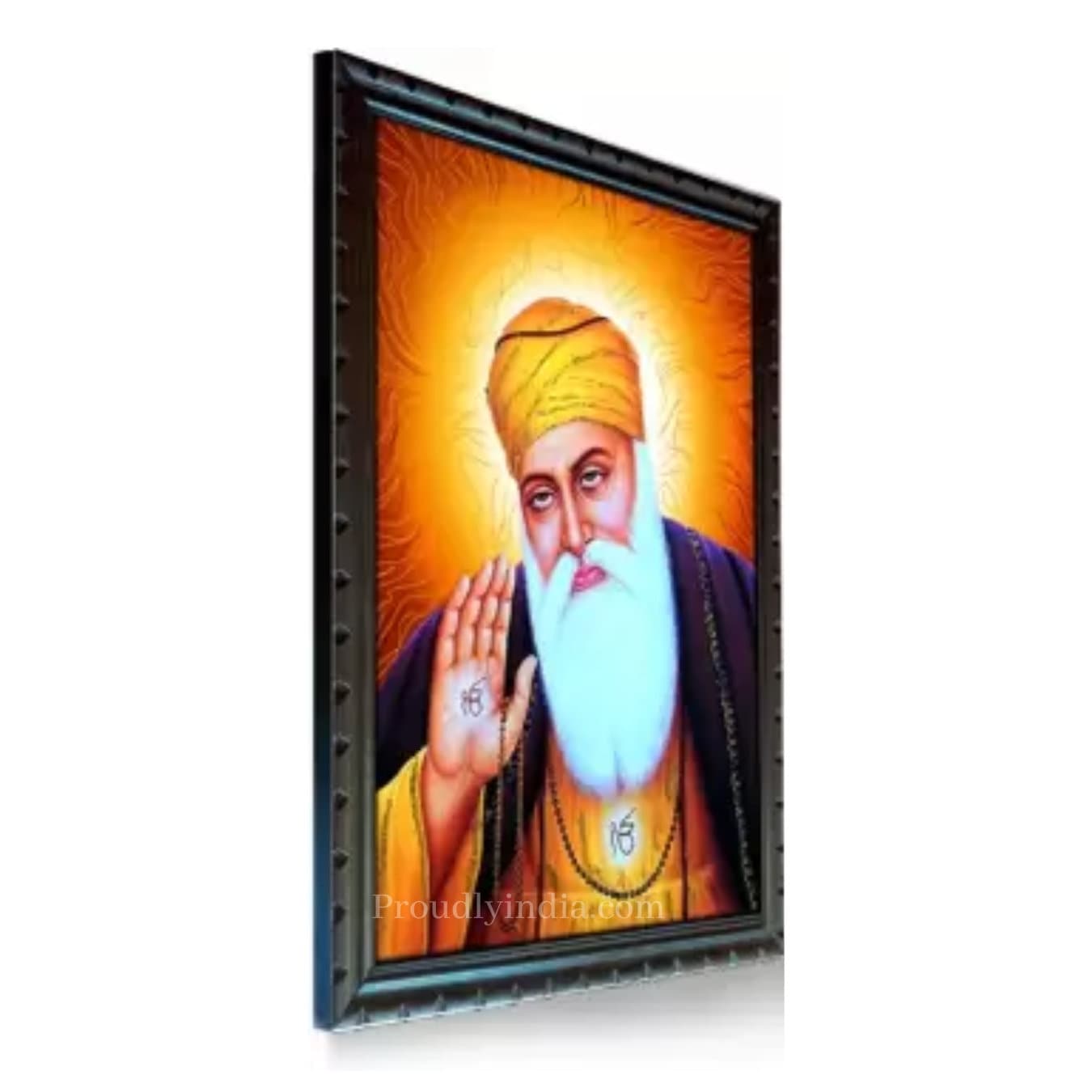 Lord Guru Nanak With Wood Frame,sikhism, Sikh God Religious Frame - Etsy