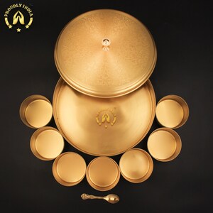 Traditional Brass Masala Dabba: Elegant Handmade Etching Floral Design ...