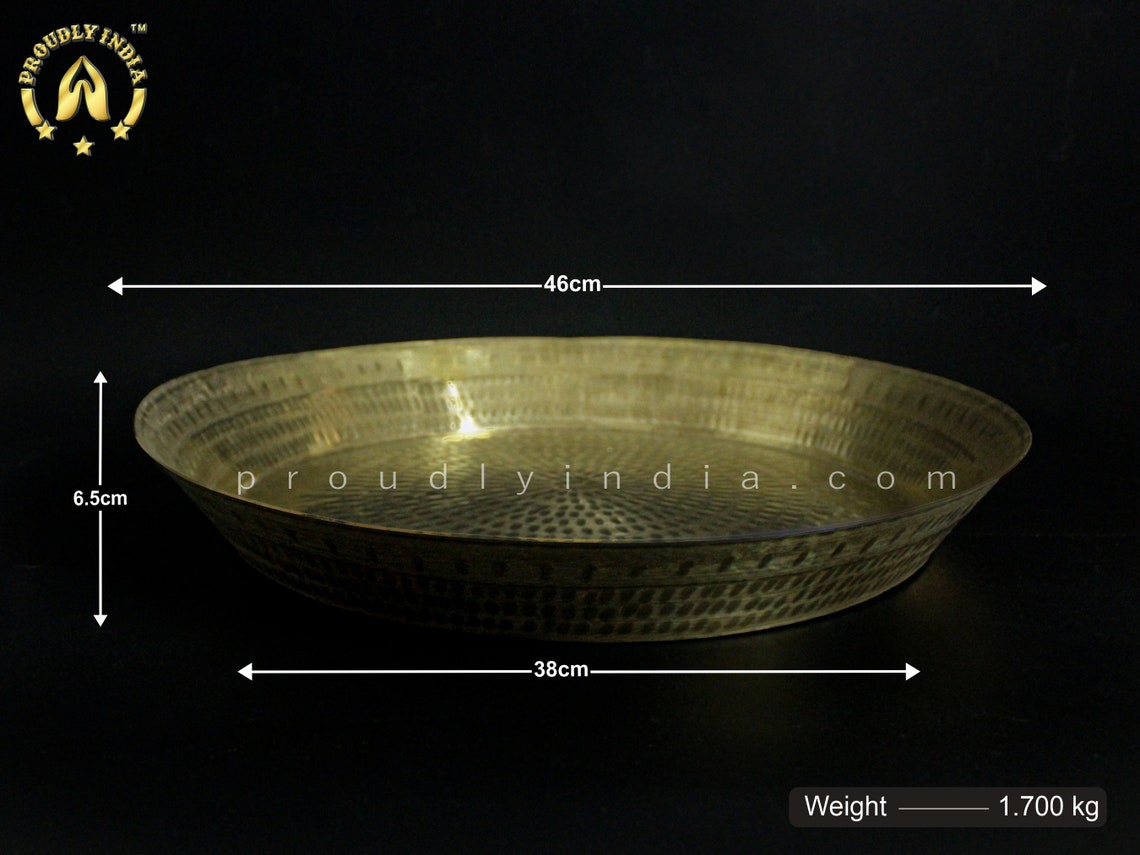 18 Inch Brass Platter: Elegant Thambalam Thattu Vintage Serving Tray ...