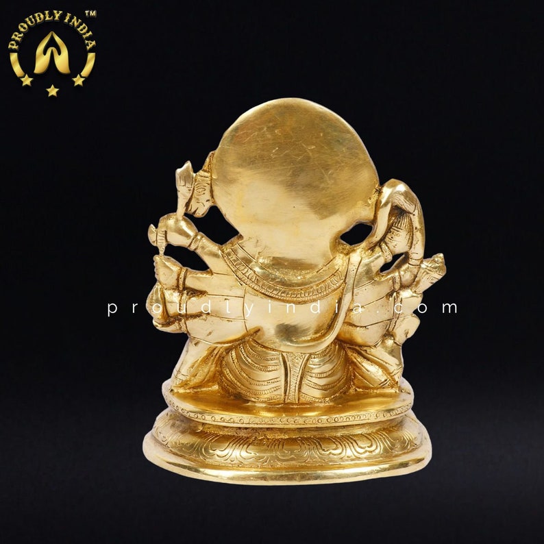Panchmukhi Hanuman Murti: 7 Inch Brass Statue, Bajrangbali Icon, Five ...