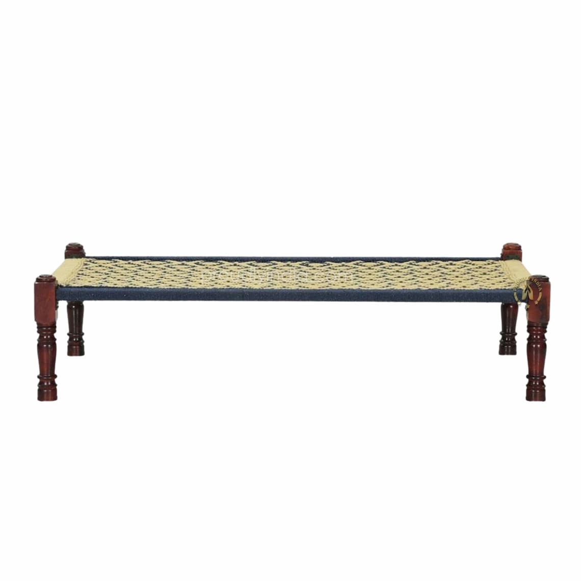 Authentic Indian Khat:handmade Charpai Bed in Vibrant Yellow and Blue ...