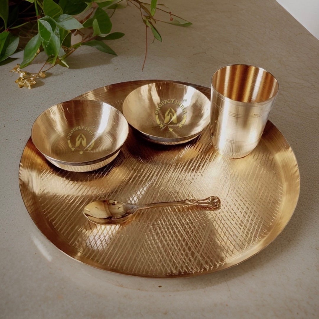 Bronze Dinner Set, Kansa Thali Set, Bronze Thali Set, Luxury Dinner Set ...