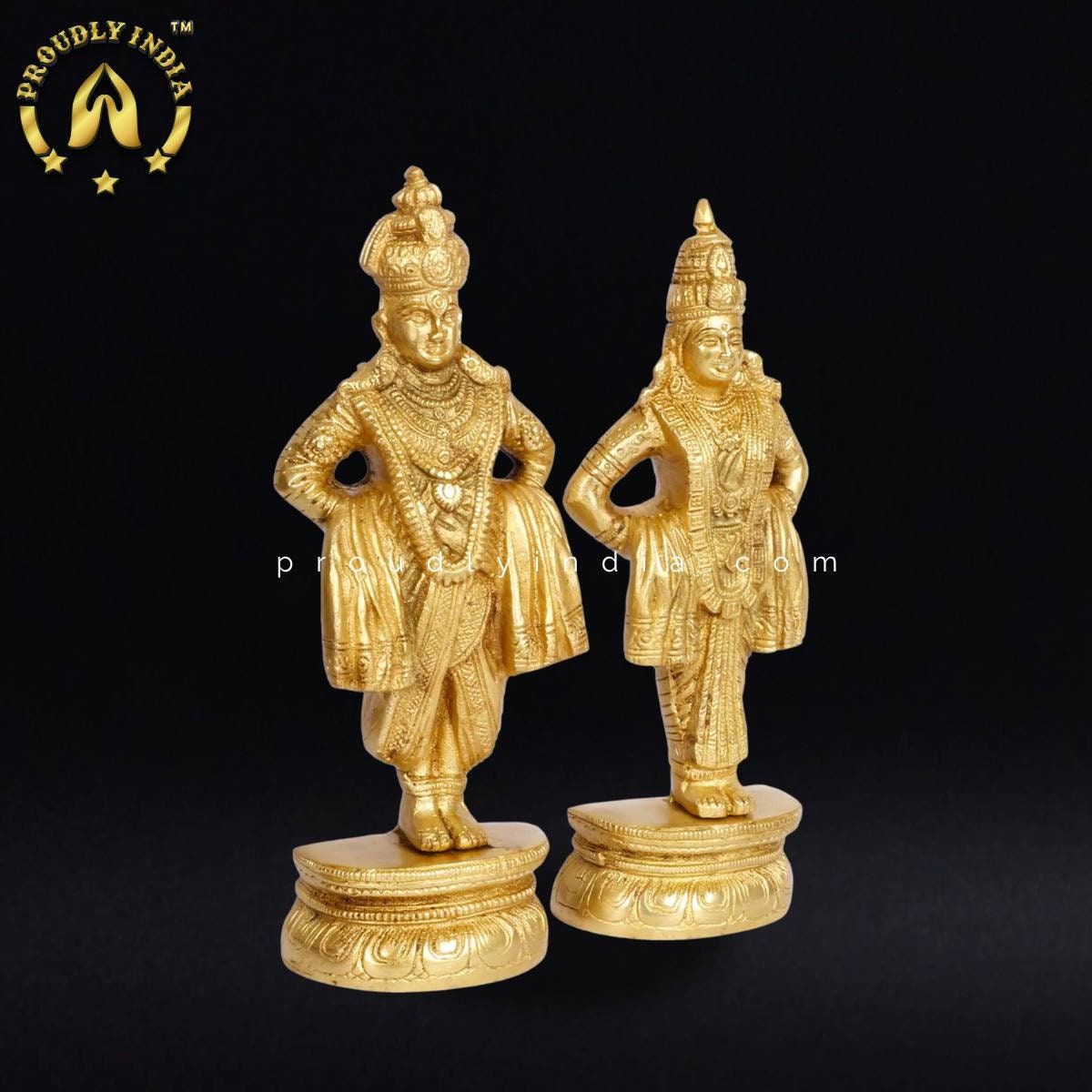 Vitthal Rukmini & Krishna Murti - Exquisite Brass God Statue ...