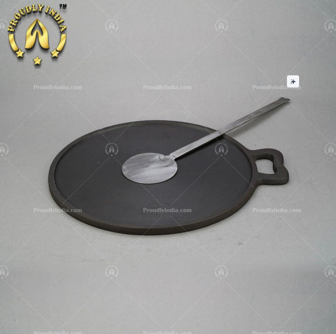 Iron Pan- Seasoned 9.5 Cast Iron Dosa Tawa:, Perfect Metal Pan Gift for ...