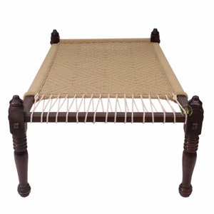 Authentic Indian Jute Charpai Khatiya:handmade Daybed,garden Bench-an ...