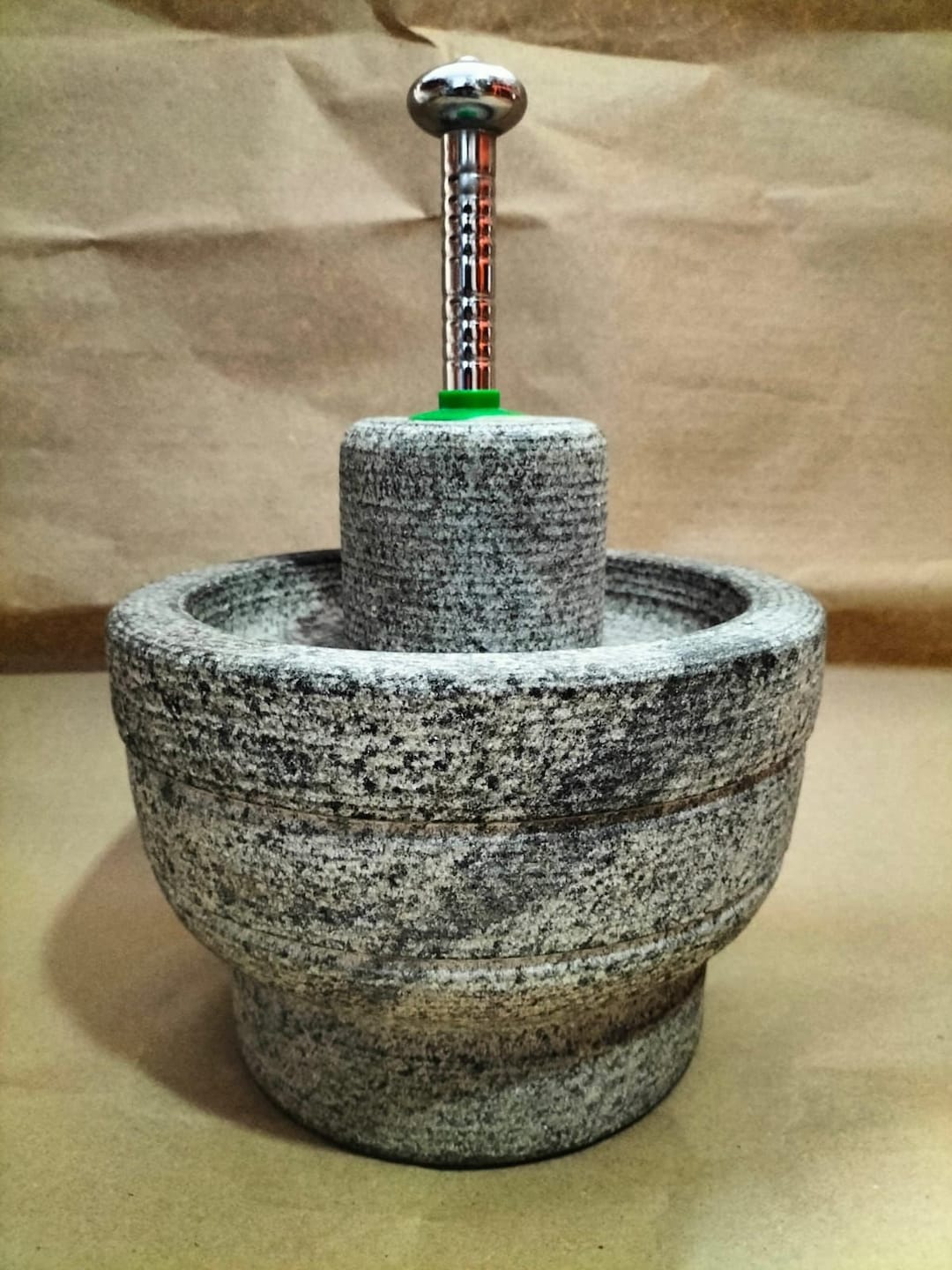10 Inch Idikallu, Mortar and Pestle, Kharal, Khalbatta, Molcajete Large ...