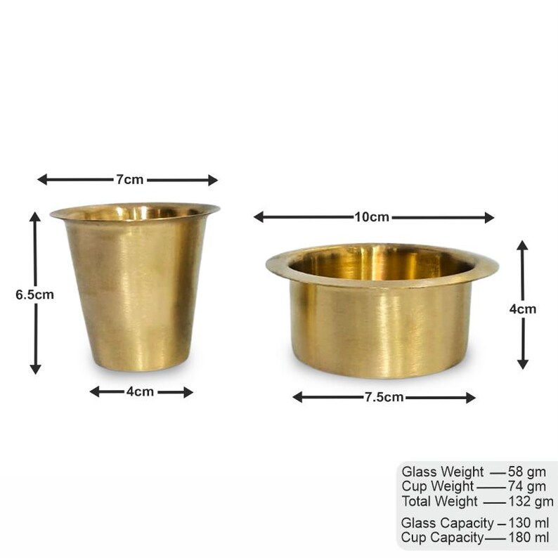 8 Cup Brass Coffee Filter, Brass Filter, Dabara Set, South Indian ...