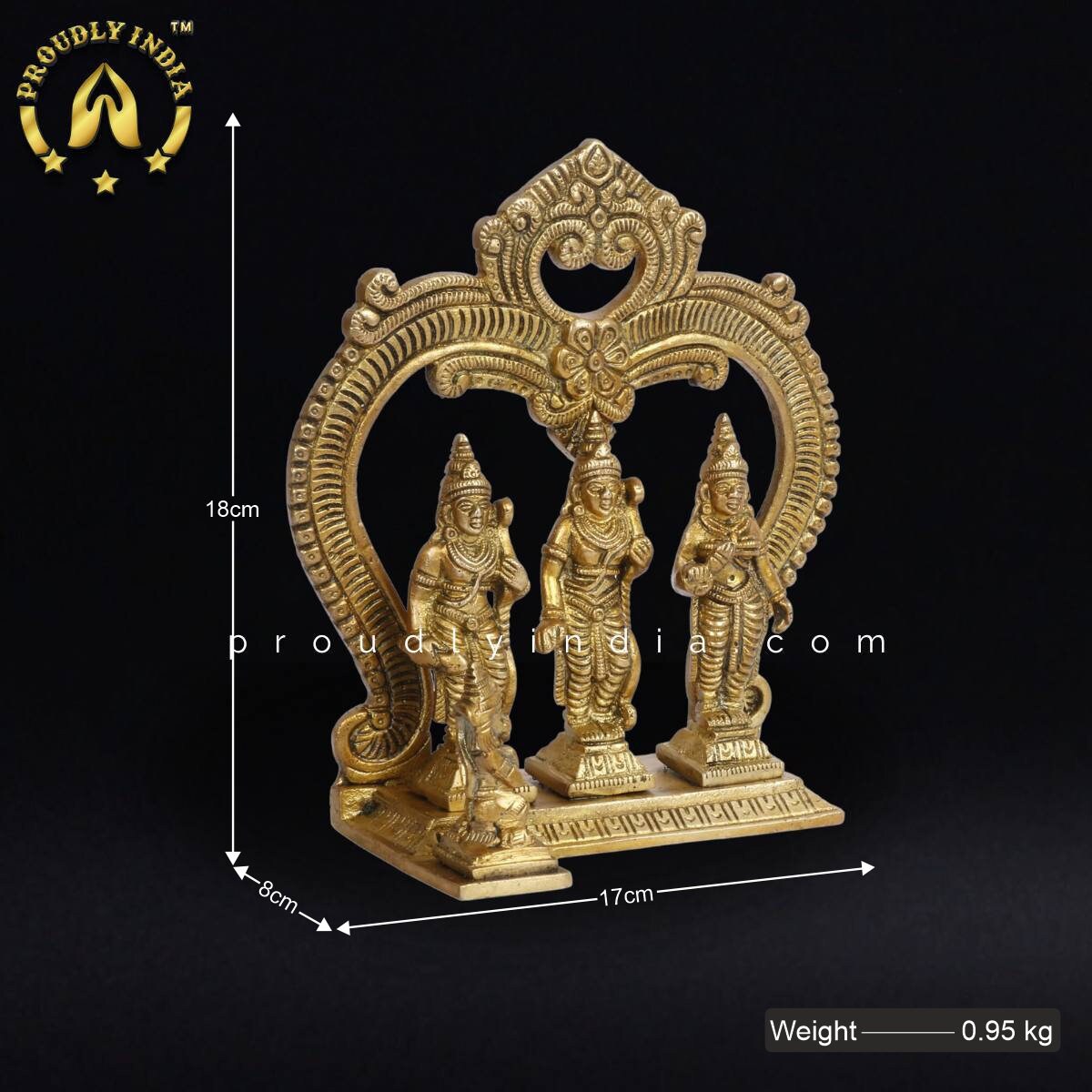 Exquisite 7-inch Brass Ram Darbar Statue: Bask in Divine Aura of Lord ...