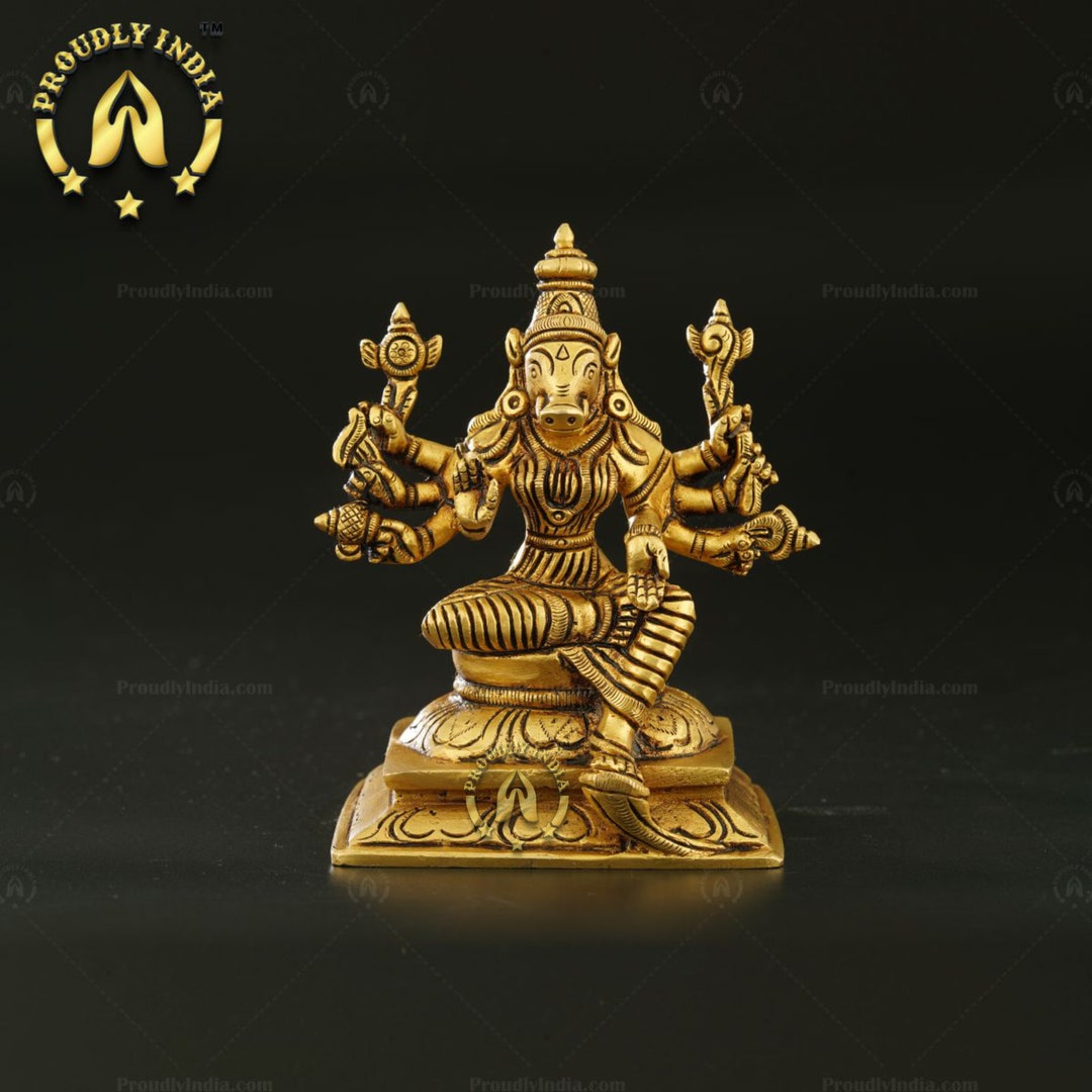 Varahi Amman Statue, 4.5 Inch Brass Goddess Lakshmi Idol, Varahi Devi ...