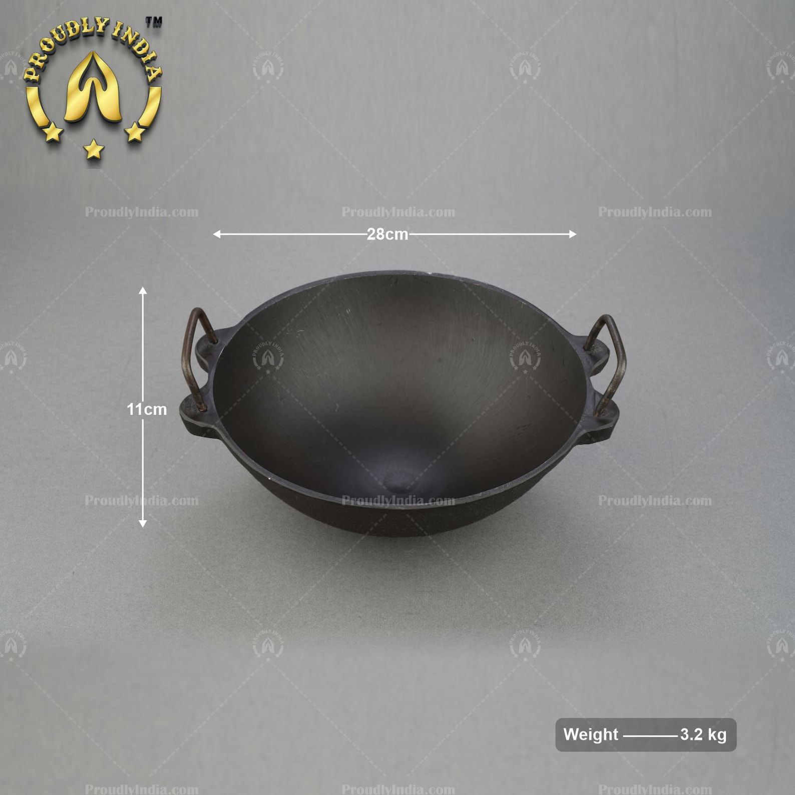 Buy Premium Iron Kadai,deep Frying Cast Pan,heavy Kadhai With Kambi ...