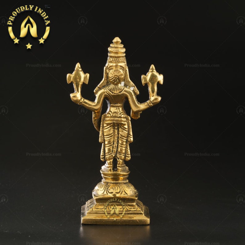 Brass Lord Perumal Statue: 3 Inch Srinivasa Vishnu Idol - Etsy UK