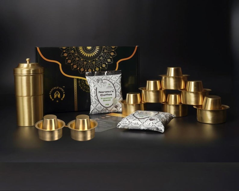 8 Cup Brass Coffee Filter, Brass Filter, Dabara Set, South Indian ...