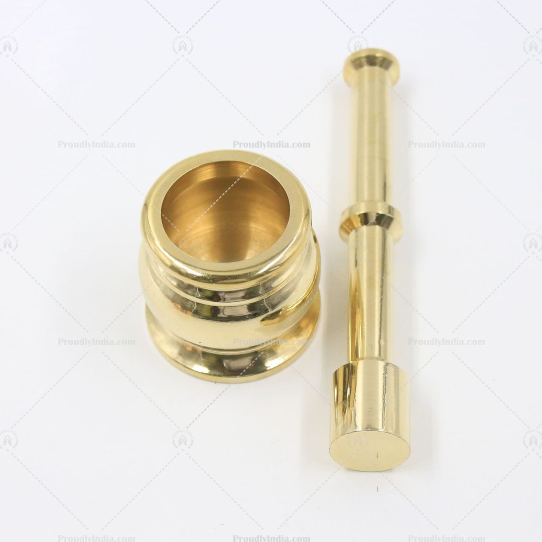 Motor and Pestle, Brass Mortar Pestle, Molcajete, Spice Grinder, Spice ...