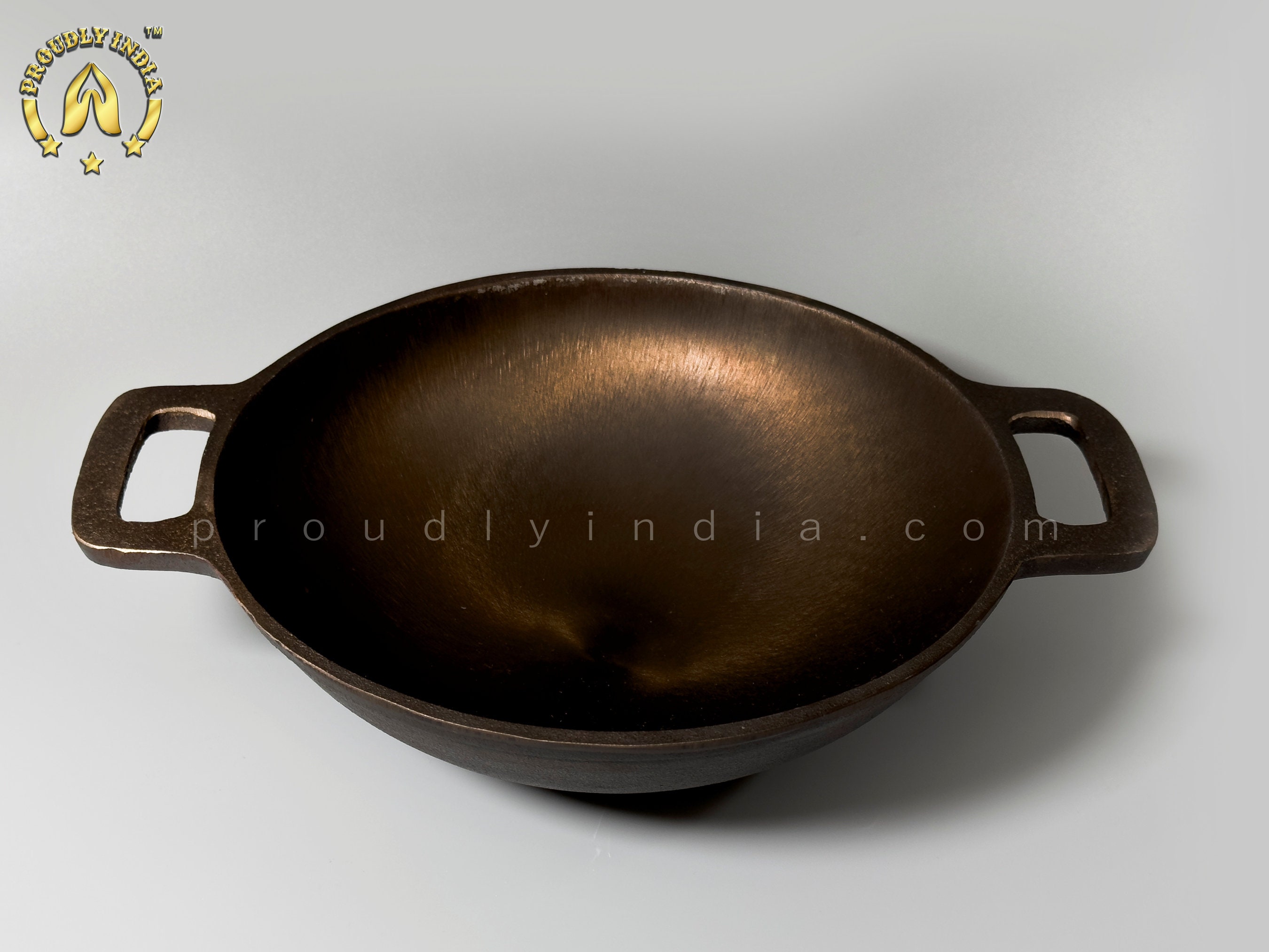 Pre Seasoned Cast Iron Kadai, Iron Kadhai for Cooking and Deep Frying ...