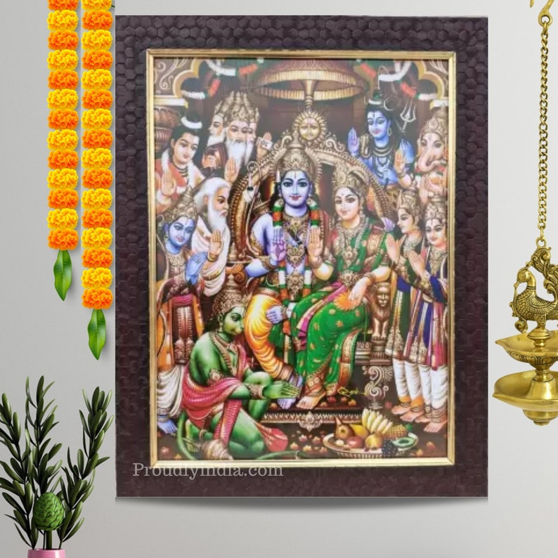 Buy Ram Sita Frame: Divine Darbar Wall Decor for Pooja Room Unique Lord ...