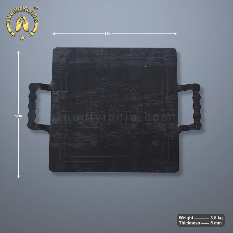 Cast Iron 12 INCH Square Dosa Tawa for Paper Roast - Etsy