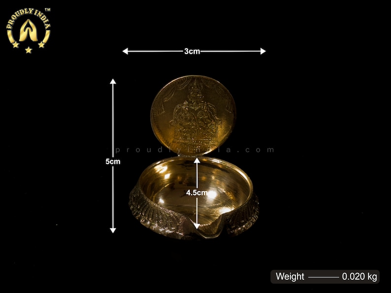 12 Brass Kubera Lakshmi Deepam, Indian Oil Lamp Diya With 12 Coins ...