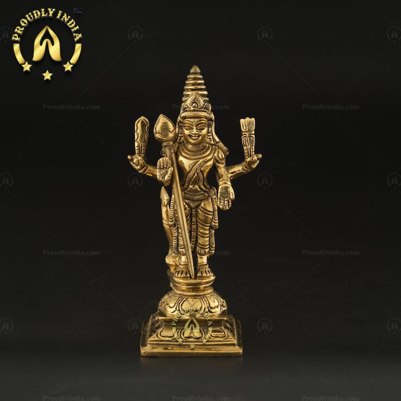 Brass Lord Murugan Statue, Kartikeya Idol, Indian Decor (6-inch) - Etsy