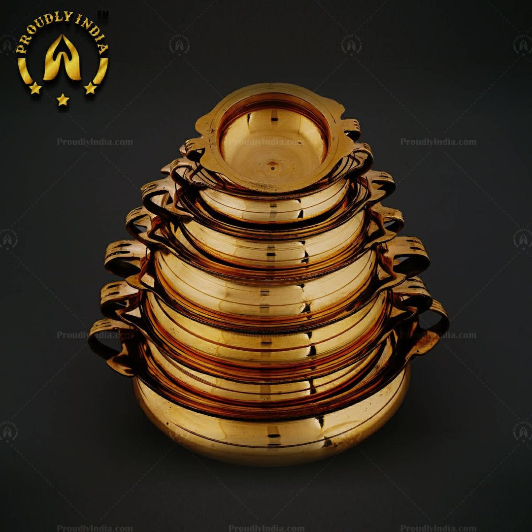 Designer Handle Bronze Cooking Uruli for Cooking, Classic Design, Hevy ...