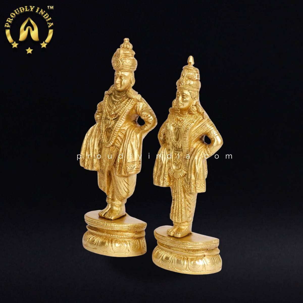 Vitthal Rukmini & Krishna Murti - Exquisite Brass God Statue ...