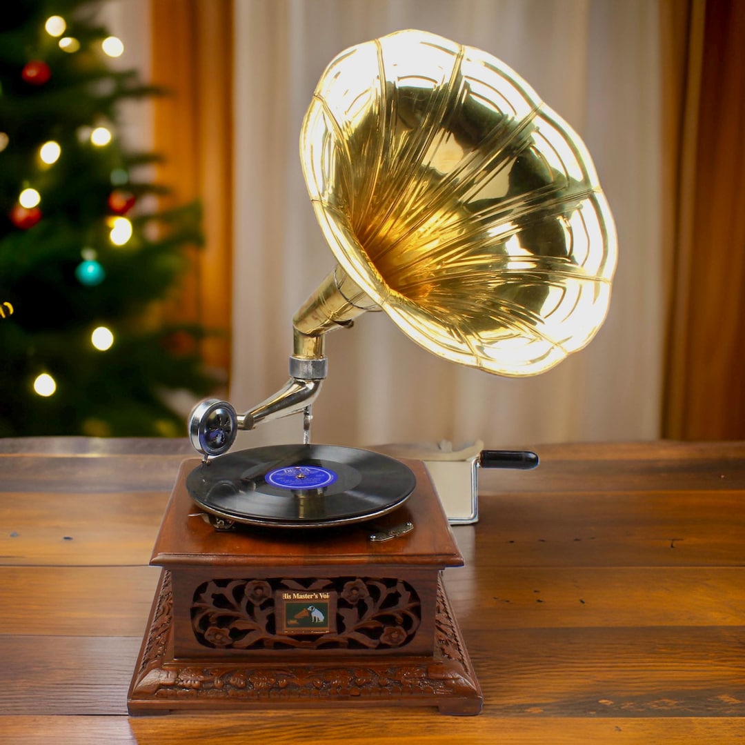 Christmas Gift, HMV Gramophone Player, Phonograph, Old Music Sound Box ...