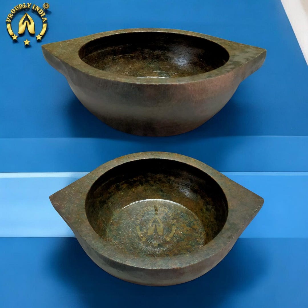 1 Liter Seasoned Kadai Kalchatti, Maakal Kalchatti, Stone Pot, Cooking ...