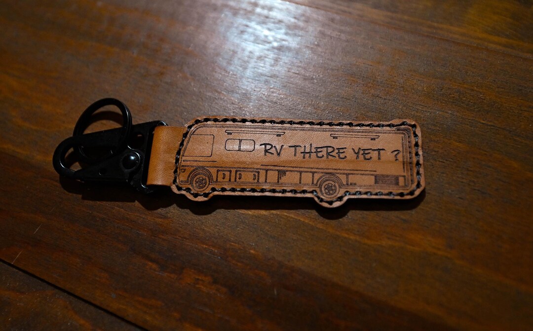 RV Leather Keychain, Authentic Leather Keychain, Leather Keychain, Wilderness Keychain ...