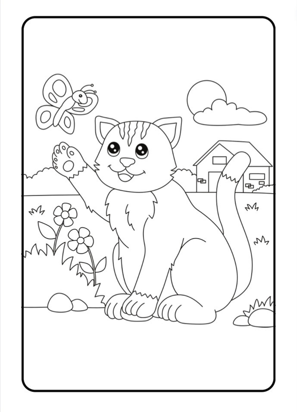 Cat Coloring Pages - Etsy