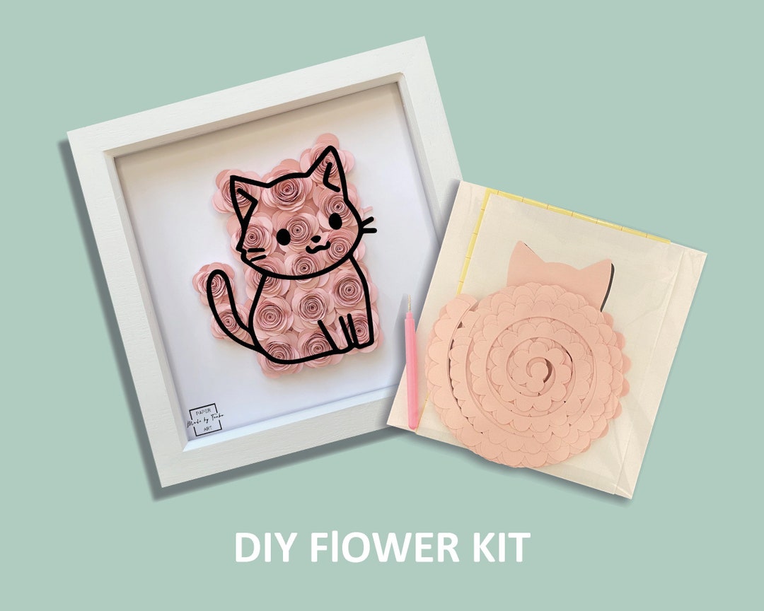 DIY Cat Flower Box Paper Flower DIY Personalized Paper Flower DIY Box ...