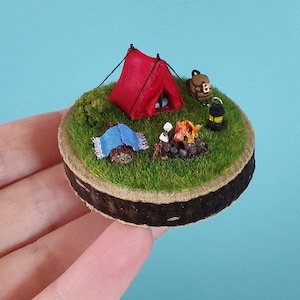 Miniature Camping Scene Diorama Model - Etsy