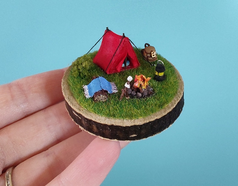 Miniature Camping Scene Diorama Model - Etsy