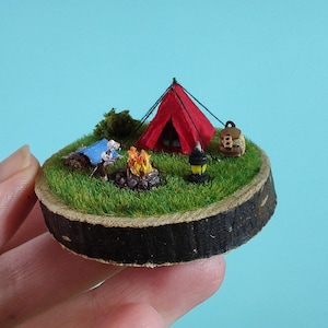 Miniature Camping Scene Diorama Model - Etsy