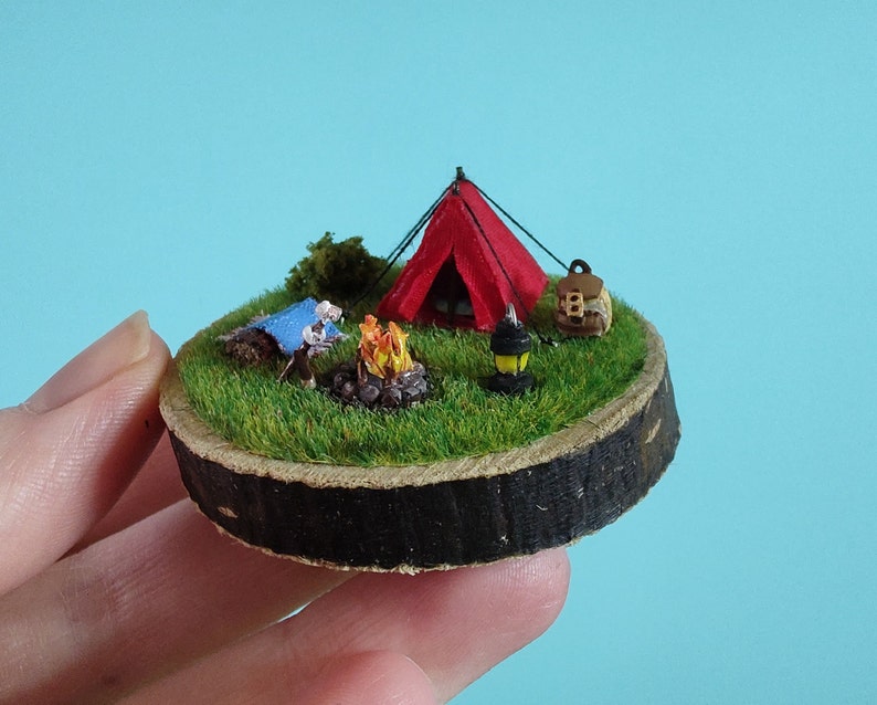 Miniature Camping Scene Diorama Model - Etsy