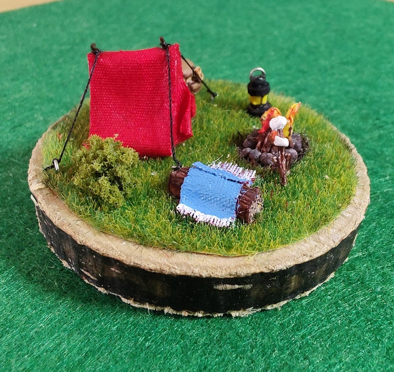 Miniature Camping Scene Diorama Model - Etsy