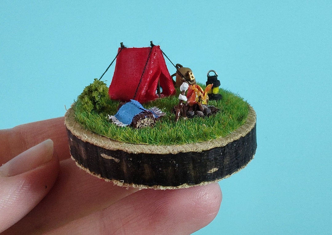 Miniature Camping Scene Diorama Model - Etsy