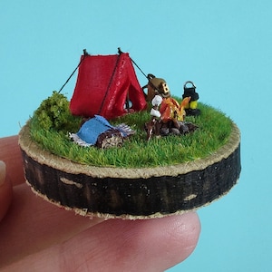 Miniature Camping Scene Diorama Model - Etsy