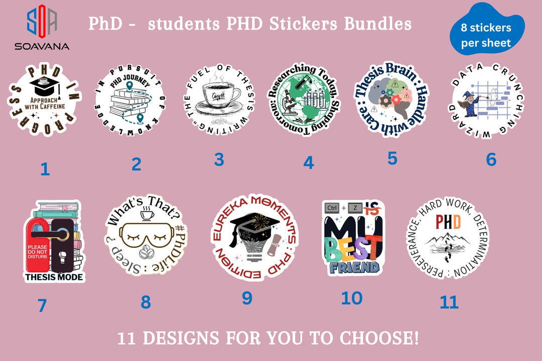 Custom Phd Doctor Sticker Pack Graduation Gift,personalized Phd Sticker ...