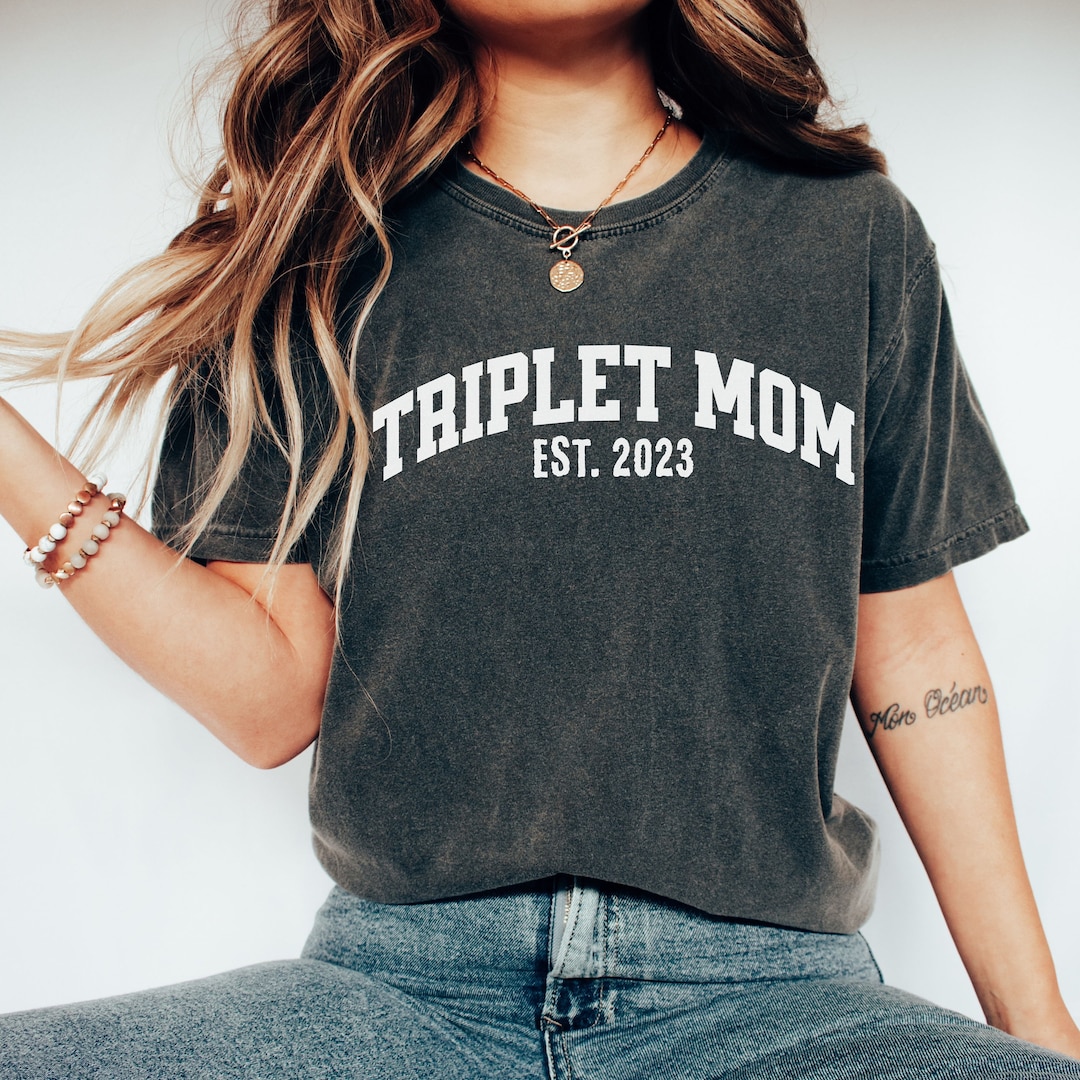Custom Triplet Moms Est Shirts Gift for Triplet Mama,personalized ...