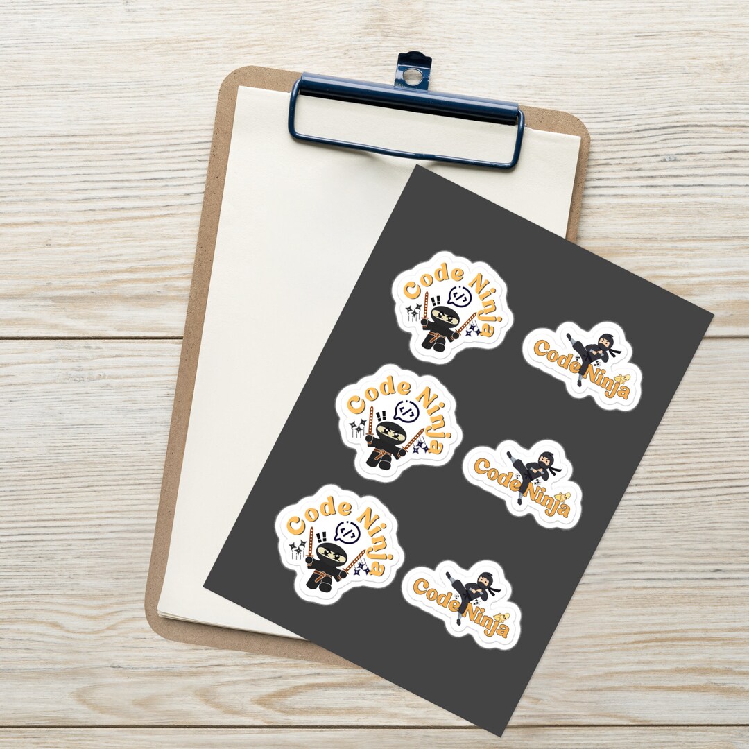 Code Ninja Stickers Sheet,programmer Stickers Pack for Software ...