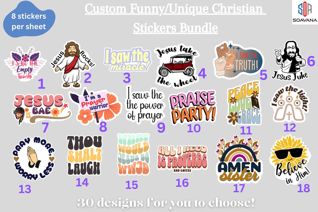 Christian Sticker Pack Build Your Own Faith Stickers Sheet Gift for ...