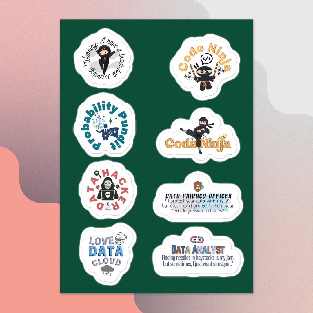 Data Scientist Sticker Sheet Data Science Sticker Pack, Data Ninja ...