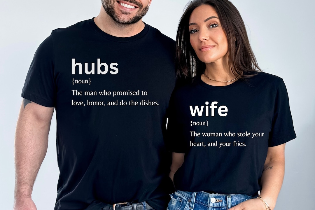 Husband and Wife Funny Definition Shirts, Matching Shirts for Married Couple,engaged T-shirts ...