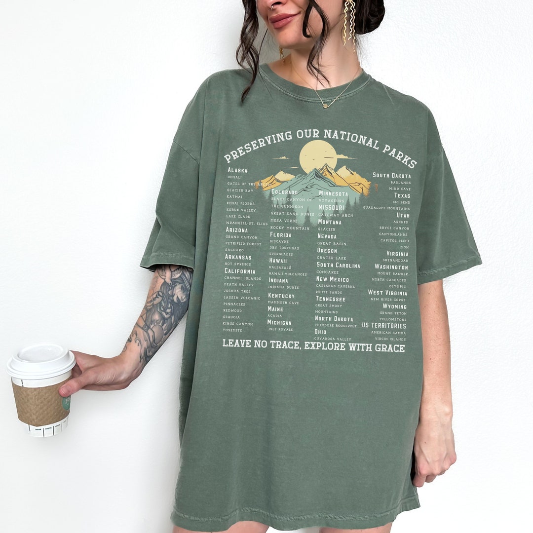 Retro National Parks Comfort Color Shirt, 62 National Parks Shirt ...
