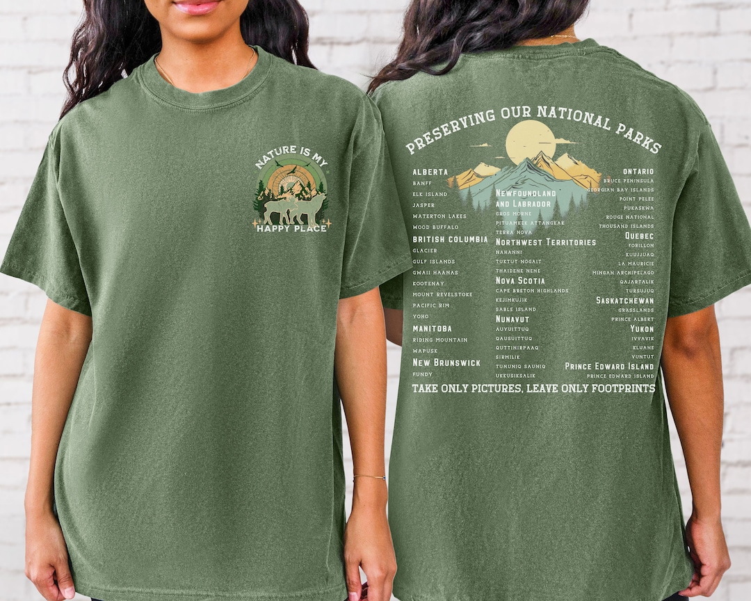 Canada National Parks & Reserves Comfort Colors Shirts Park Ranger ...