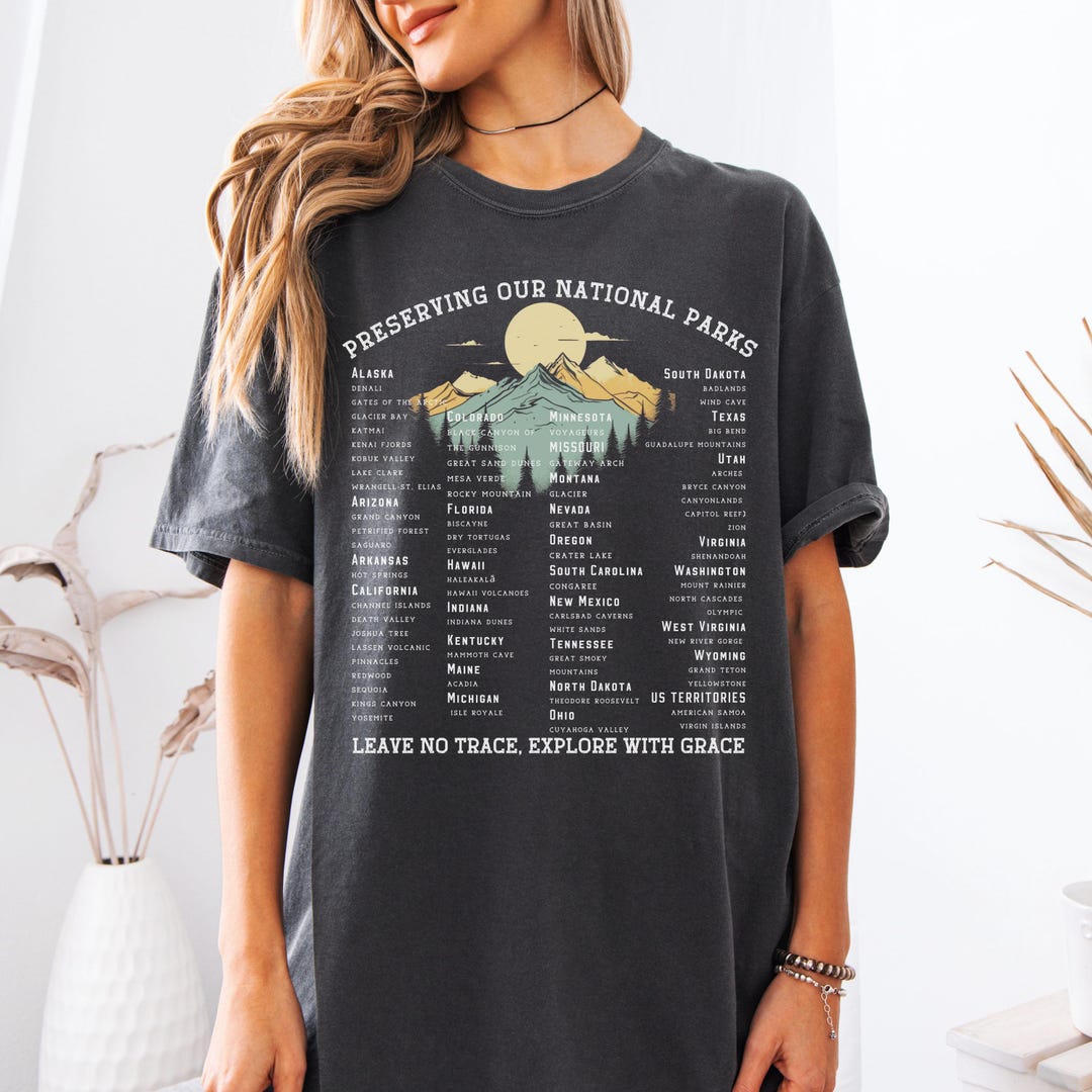 Retro National Parks Comfort Color Shirt, 62 National Parks Shirt ...